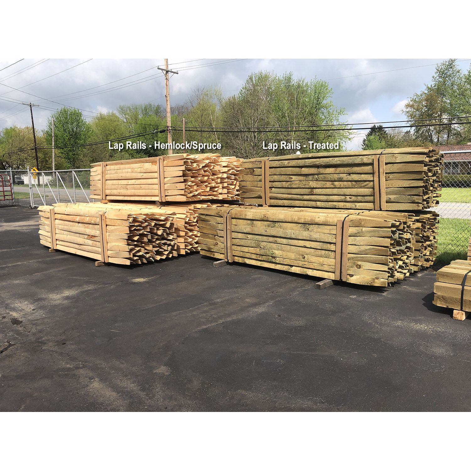 Wood Lap Rails - Hemlock/Spruce | Hoover Fence Co.