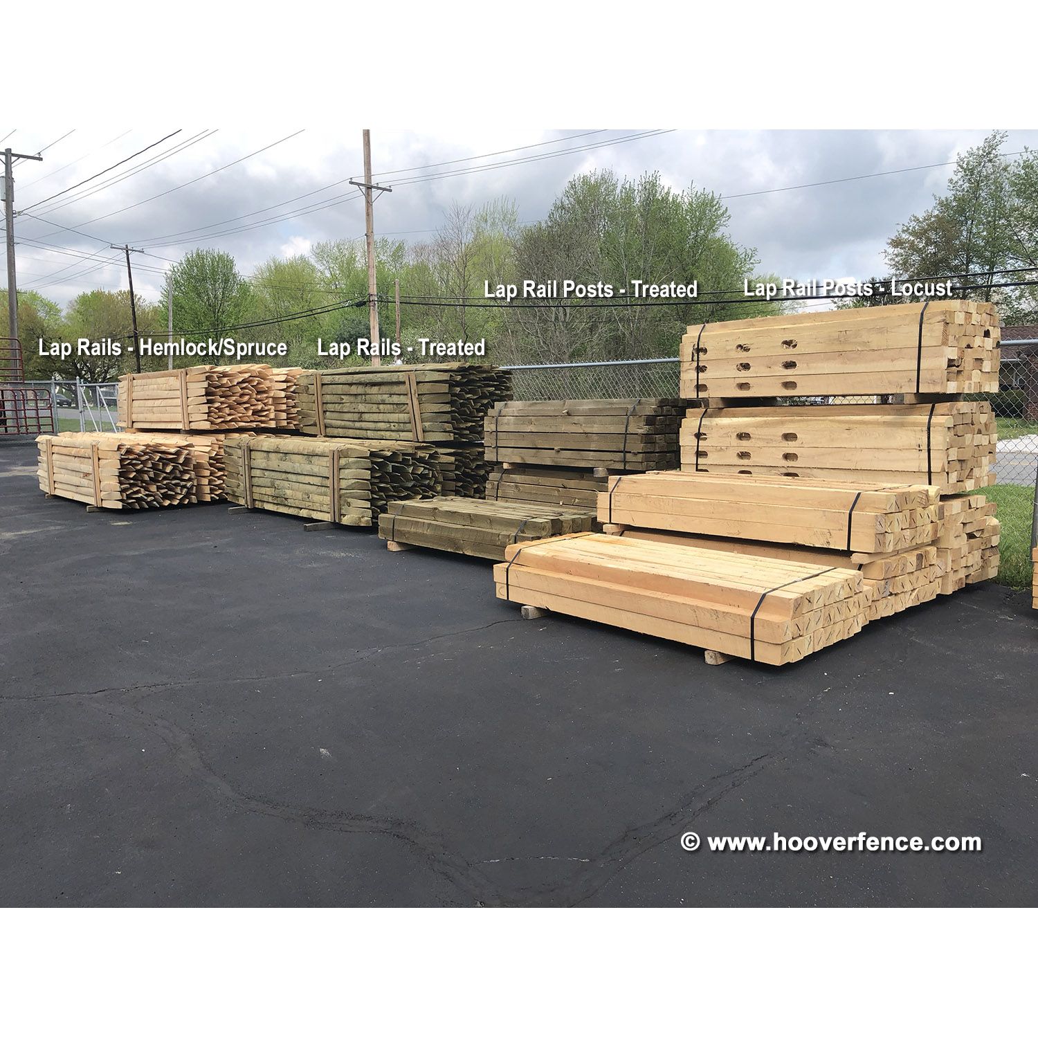 Wood Lap Rails - Treated | Hoover Fence Co.