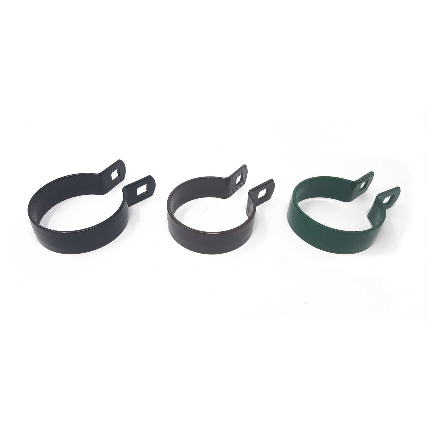 Chain Link Fence Brace Bands - Black, Brown, and Green | Hoover Fence Co.