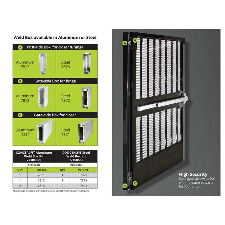 D&D Technologies ConcealFit - Gate Weld Boxes | Hoover Fence Co.