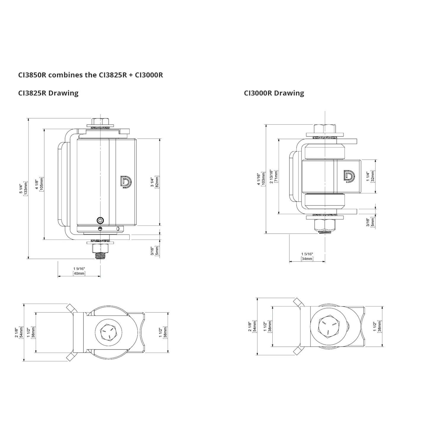 SHUT IT! BadAss Center Mount Weld-On Self-Closing Hinge Set for Round ...