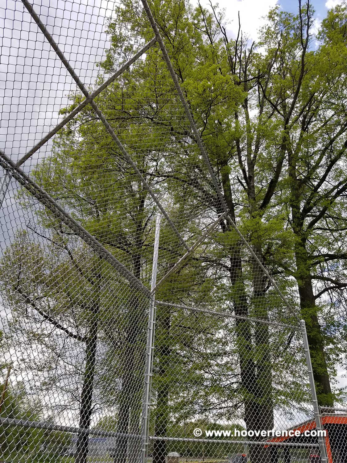 Hoover Fence F-37 Backstop Kit, 20' wide, 10' wings, 6' canopy | Hoover ...