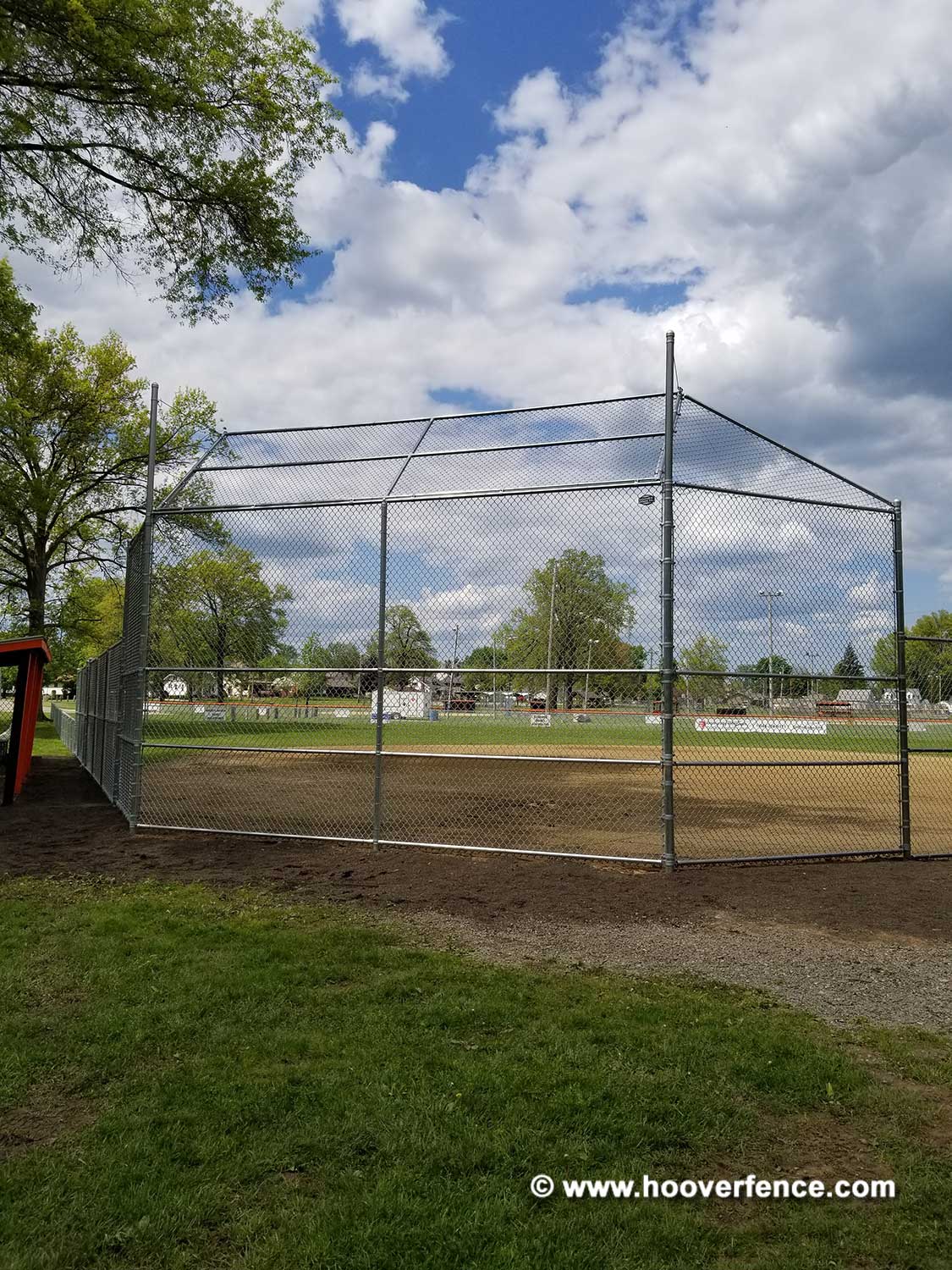 Hoover Fence F-37 Backstop Kit, 20' wide, 10' wings, 6' canopy | Hoover ...