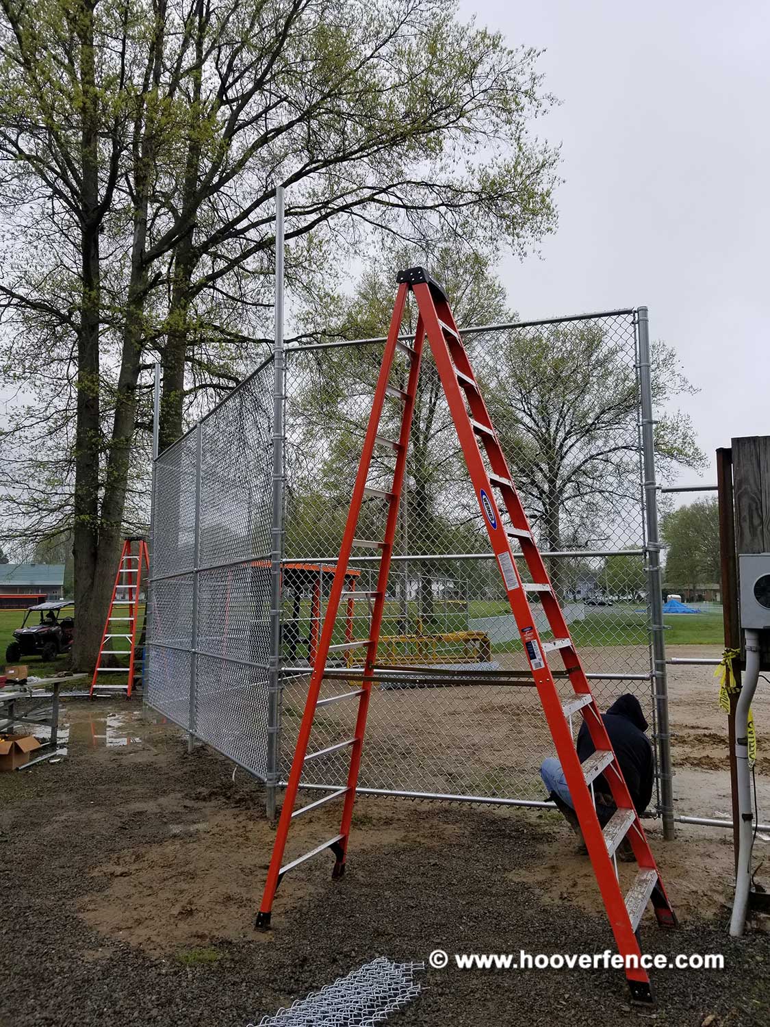 Hoover Fence F-37 Backstop Kit, 20' wide, 10' wings, 6' canopy | Hoover ...