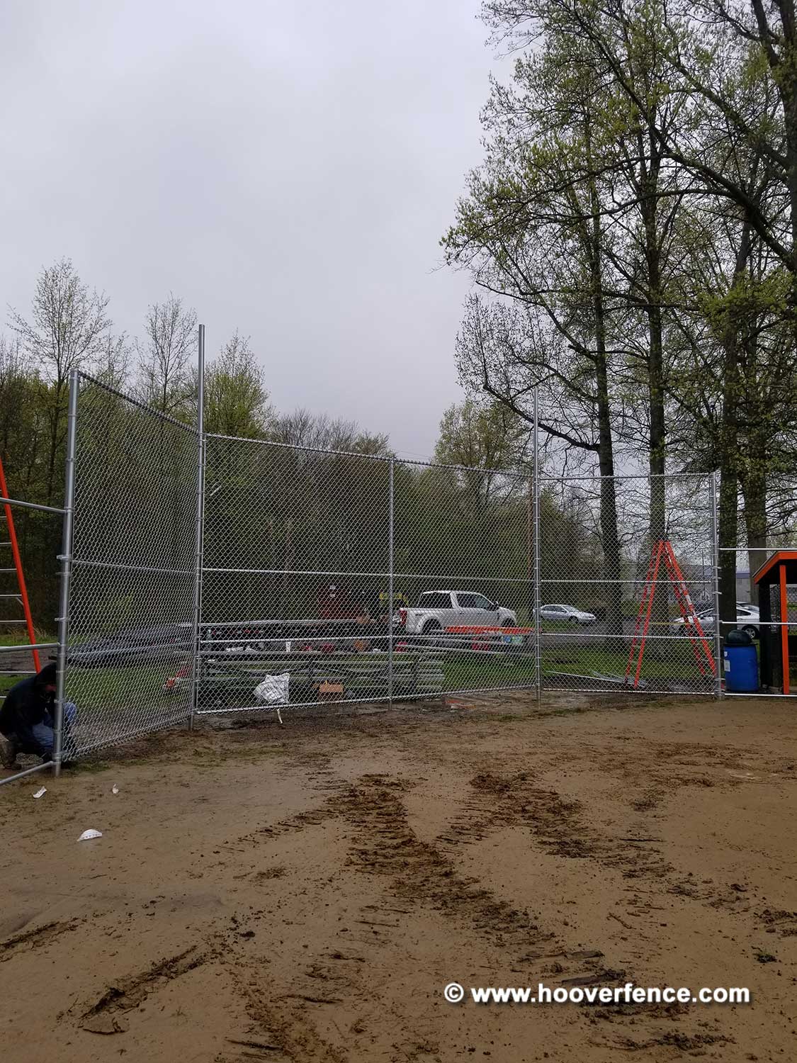 Hoover Fence F-37 Backstop Kit, 20' wide, 10' wings, 6' canopy | Hoover ...