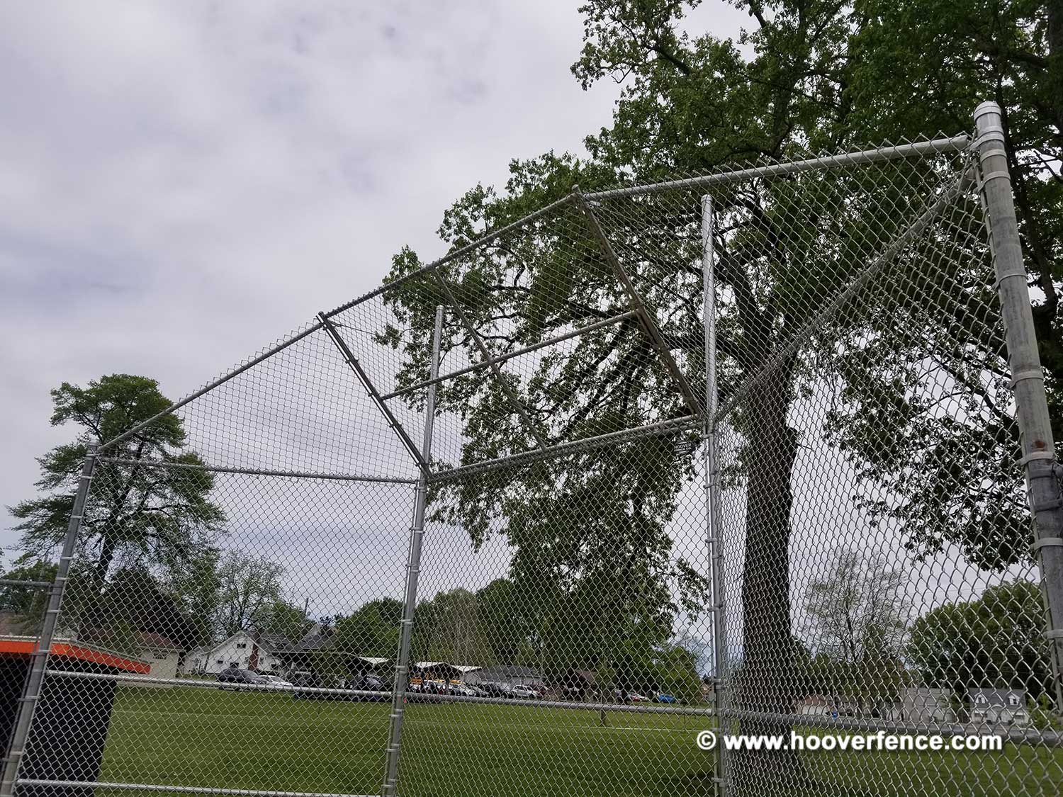 Hoover Fence F-37 Backstop Kit, 20' wide, 10' wings, 6' canopy | Hoover ...