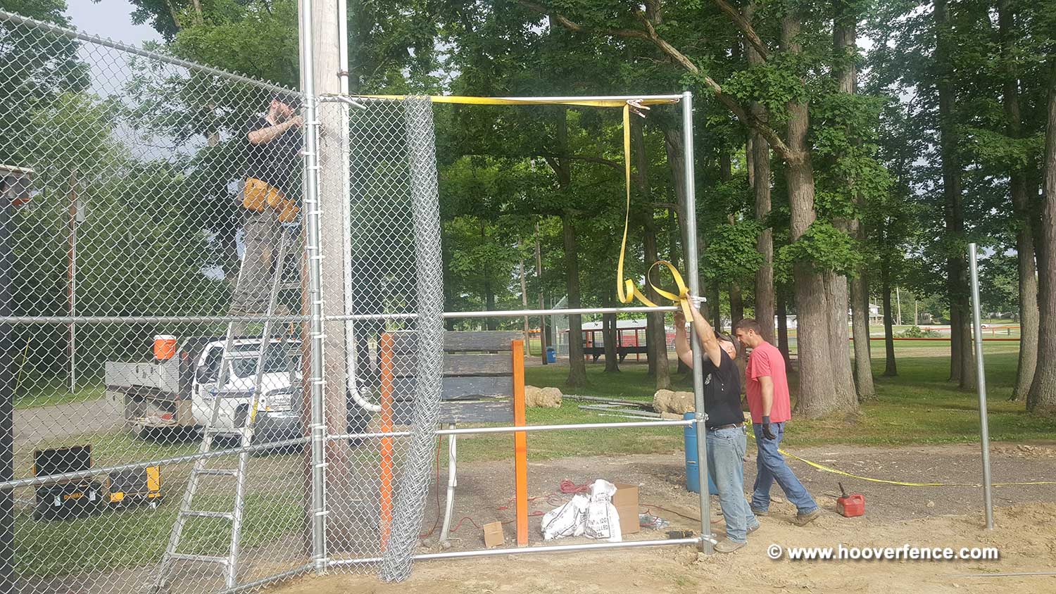 Hoover Fence F-37 Backstop Kit, 20' wide, 10' wings, 6' canopy | Hoover ...